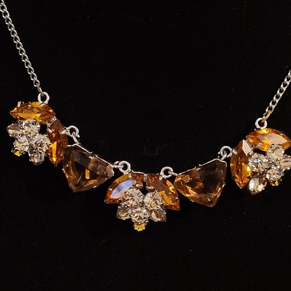 Austria | Jewelry | Vintage Signed Austria Topaz Brown Citrine Crystal ...